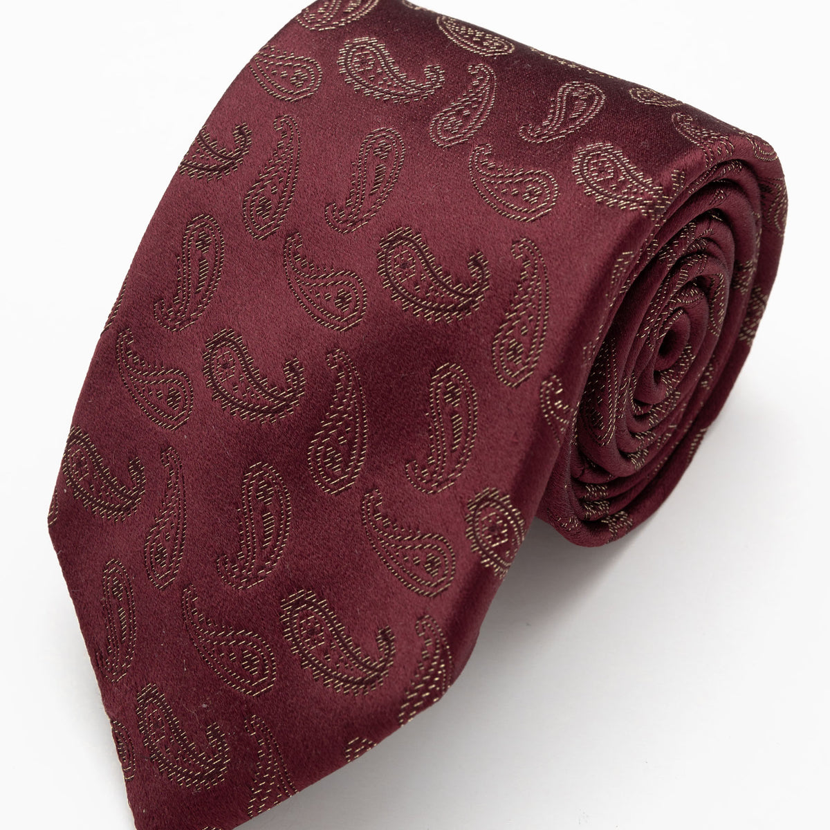 CORBATA VINO CON DISEÑO PAILEY DORADO – Andrews