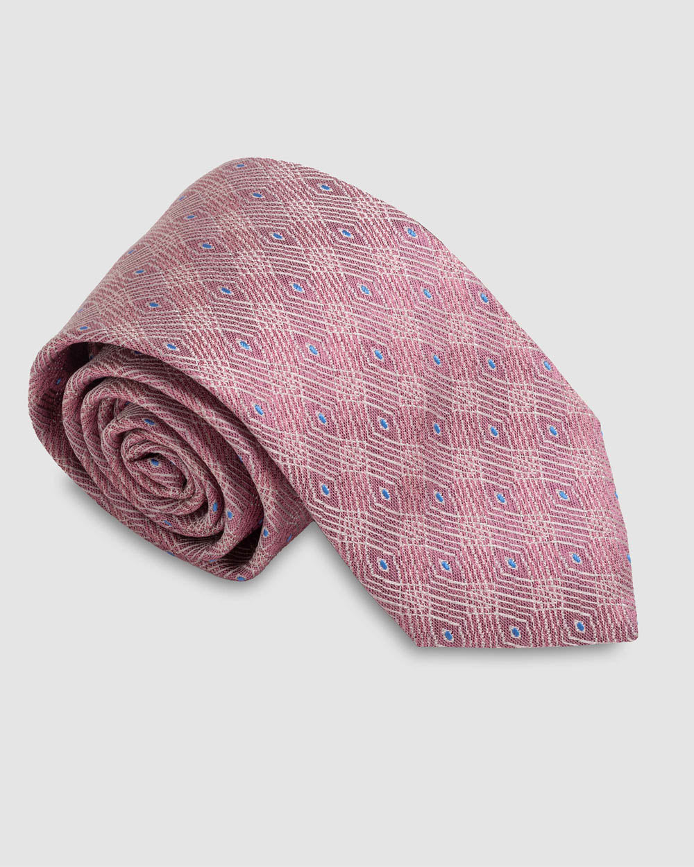 Corbata Fondo Coral Con Diseños Blanco Y Celeste – Andrews