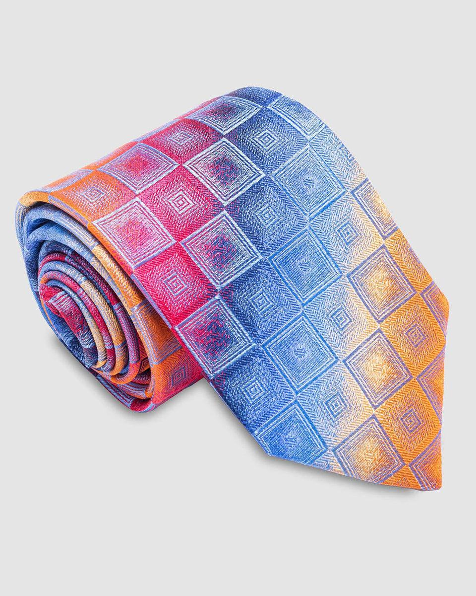 Corbata Fondo Multicolor Con Diseño Cuadros – Andrews